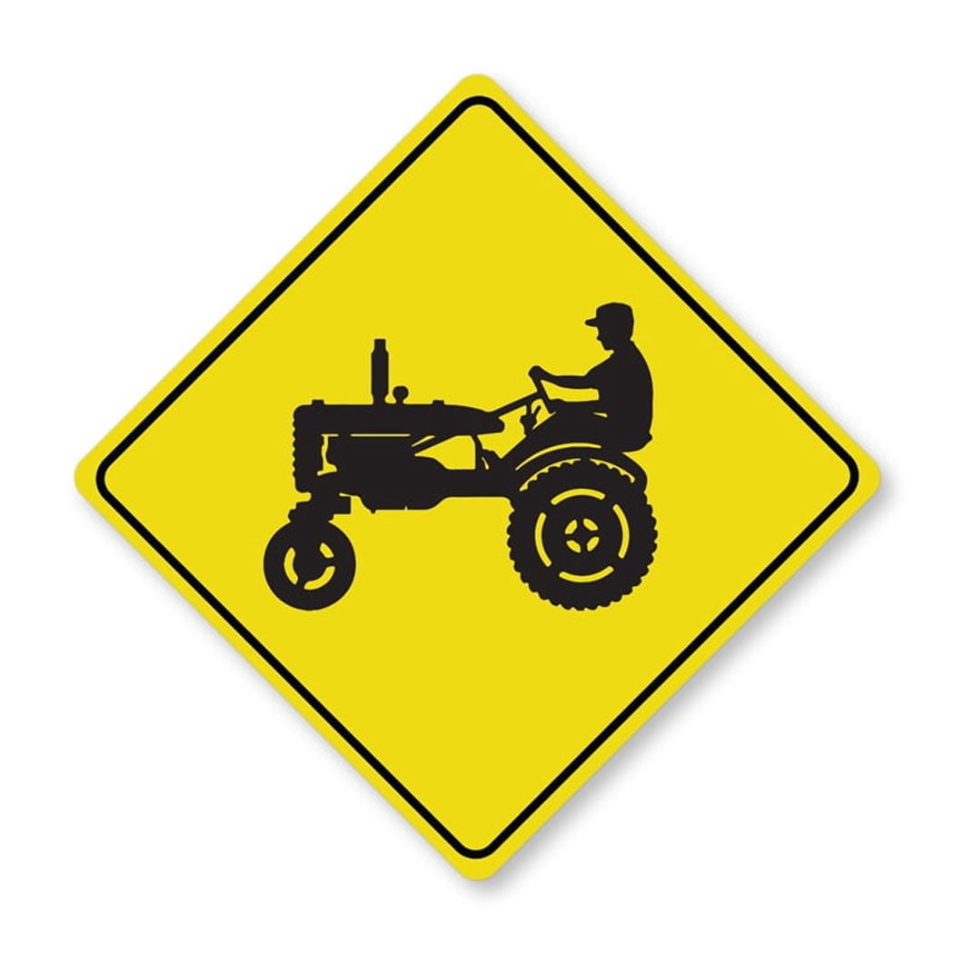 Tractor Crossing Diamond Aluminum Metal Decor Sign - 12" x 12 ...