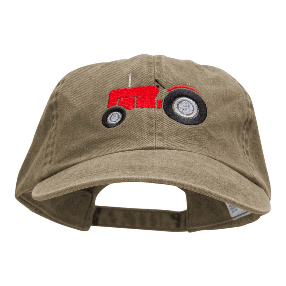 Tractor Embroidered Pigment Dyed Wash Caps - Khaki OSFM - Walmart.com