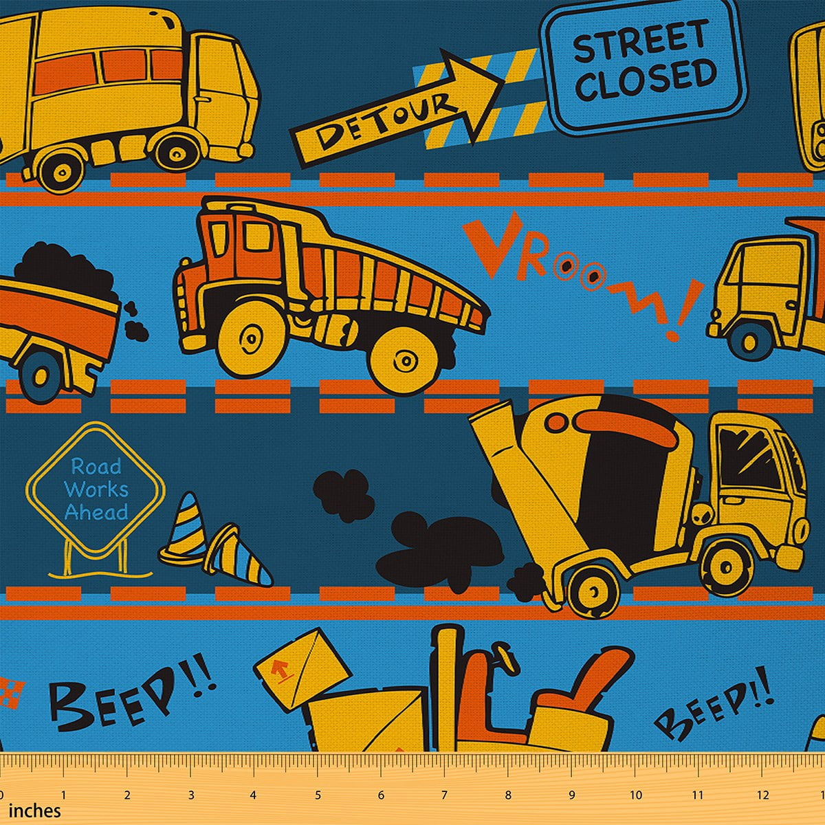 Tractor Fabric By The Yard, Equipped Truck Upholstery Fabric ...