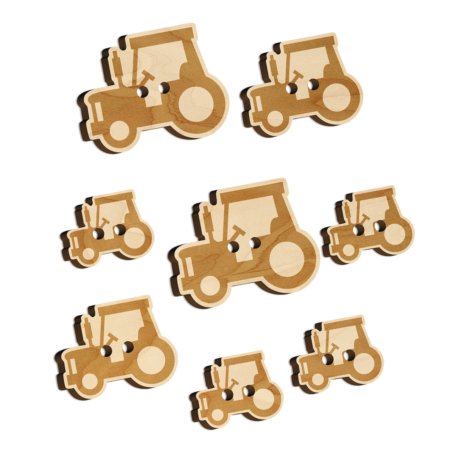 Tractor Farm Vehicle Wood Buttons for Crochet Knitting Sewing DIY Craft ...