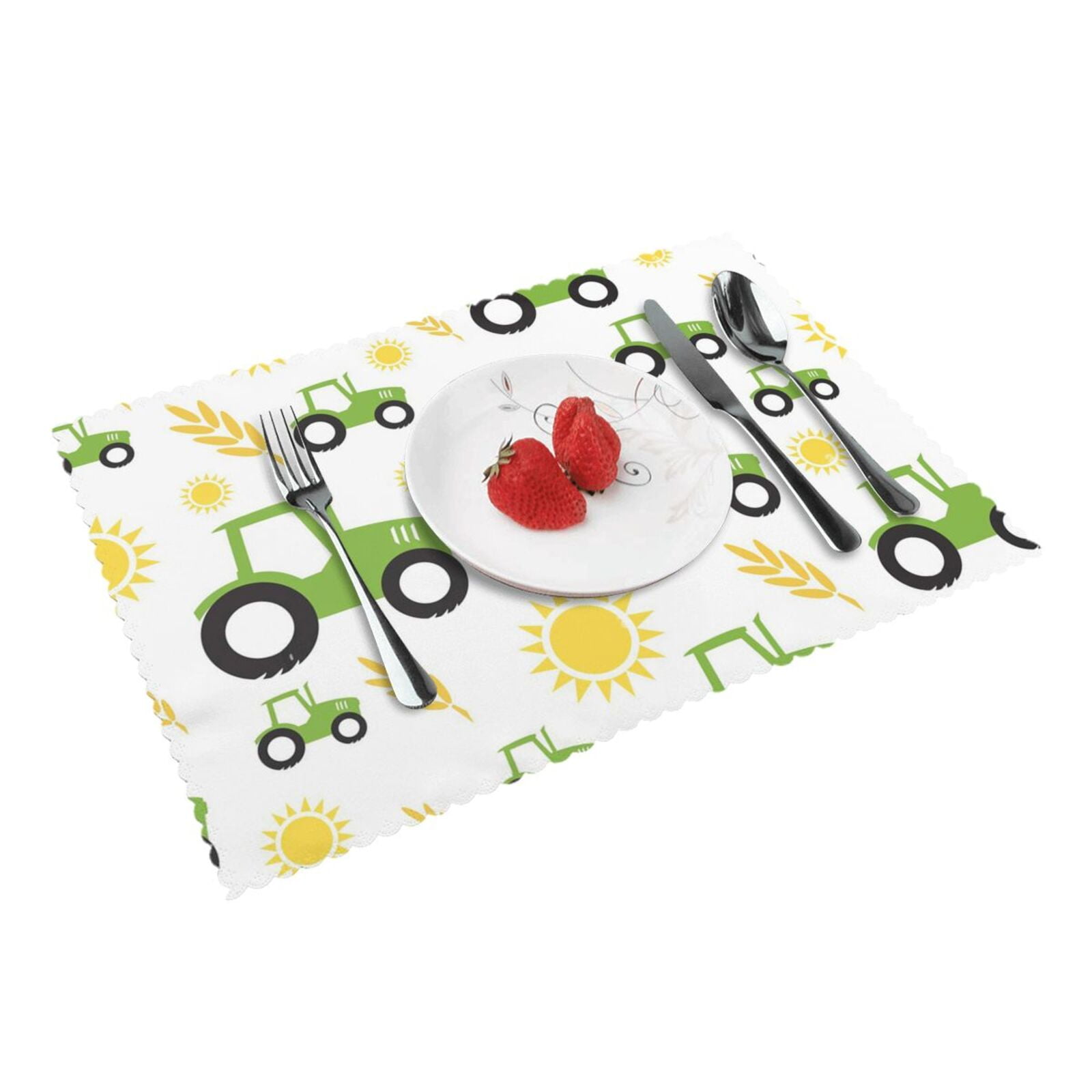 Tractor Farming Placemats for Dining Table Set of 4 Washable Table Mats ...