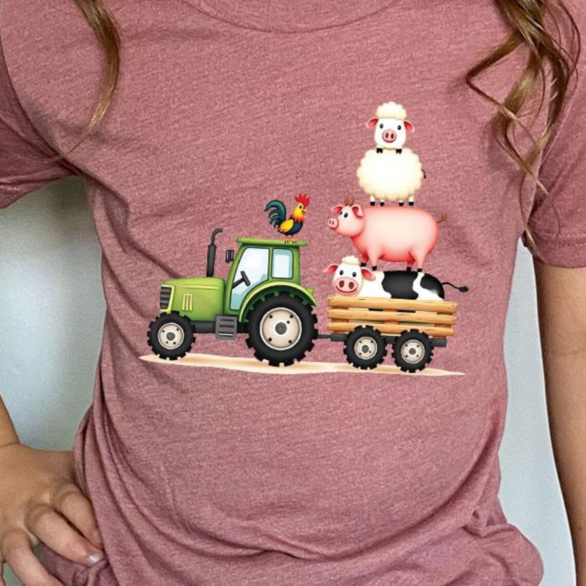 Tractor Graphic Farm Toddler T-Shirt, Farmer Baby, Farm Animals Youth ...