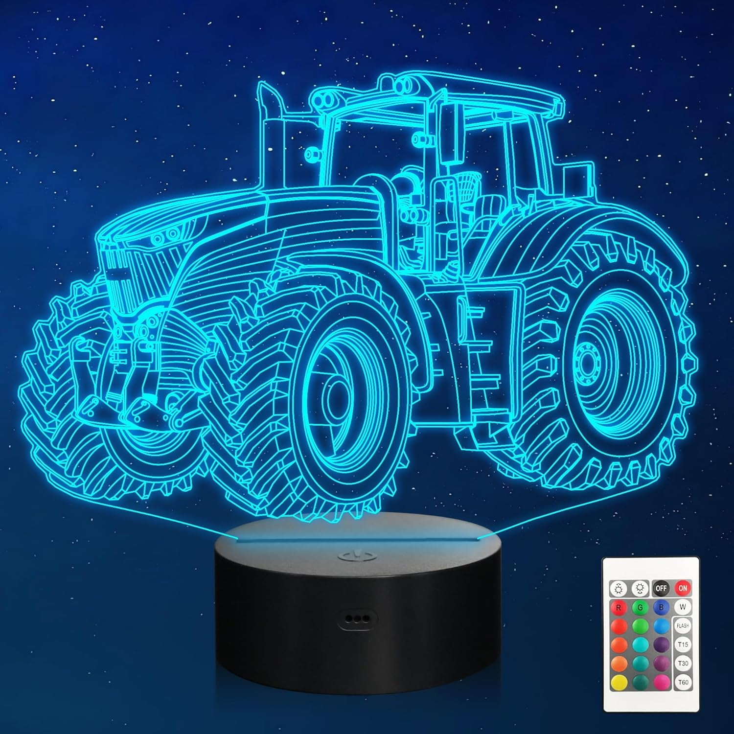 Tractor Night Light, Truck 3D Illusion Optical Hologram LED Lamp with ...