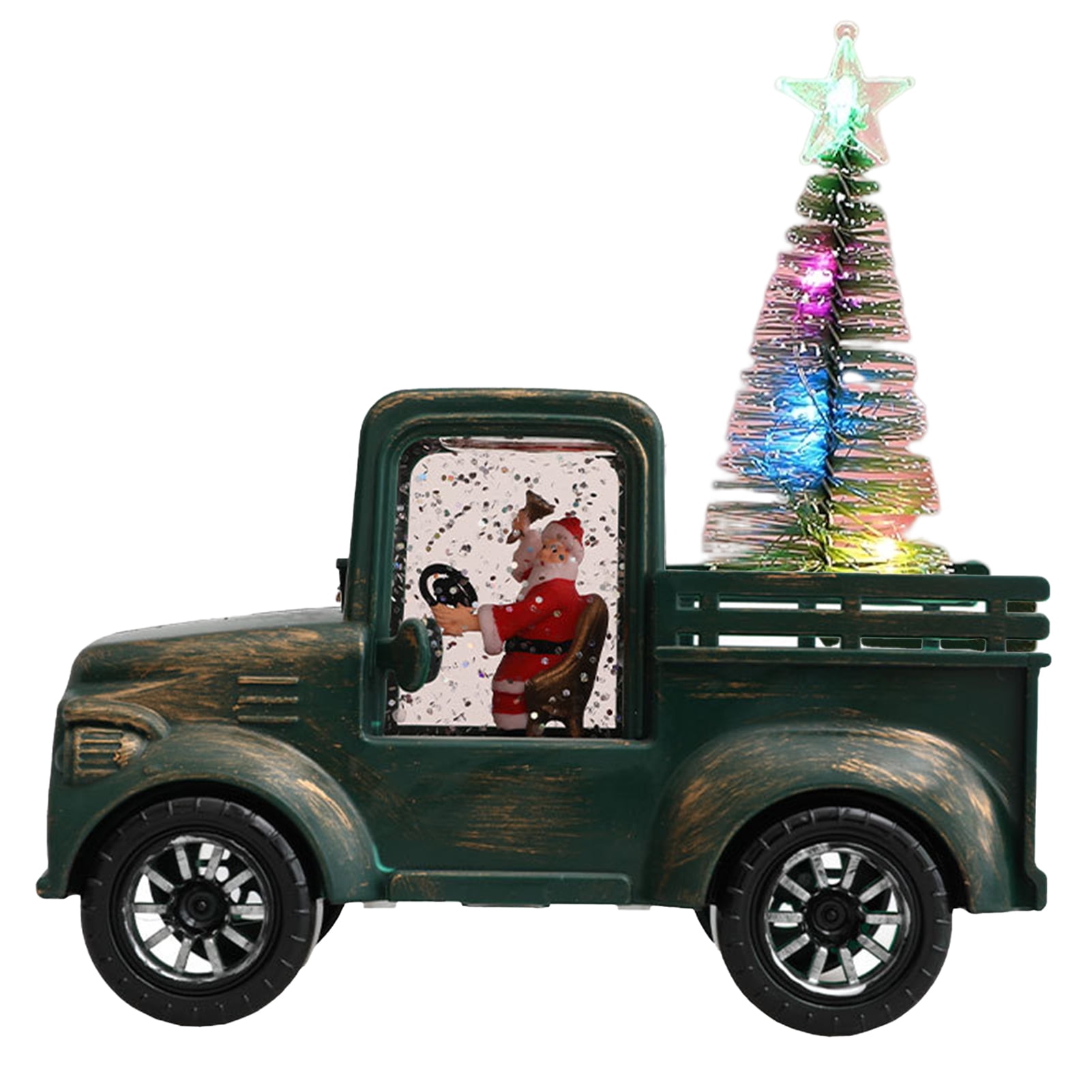 Tractor Ornament with Glowing Christmas Tree Retro Style Realistic ...