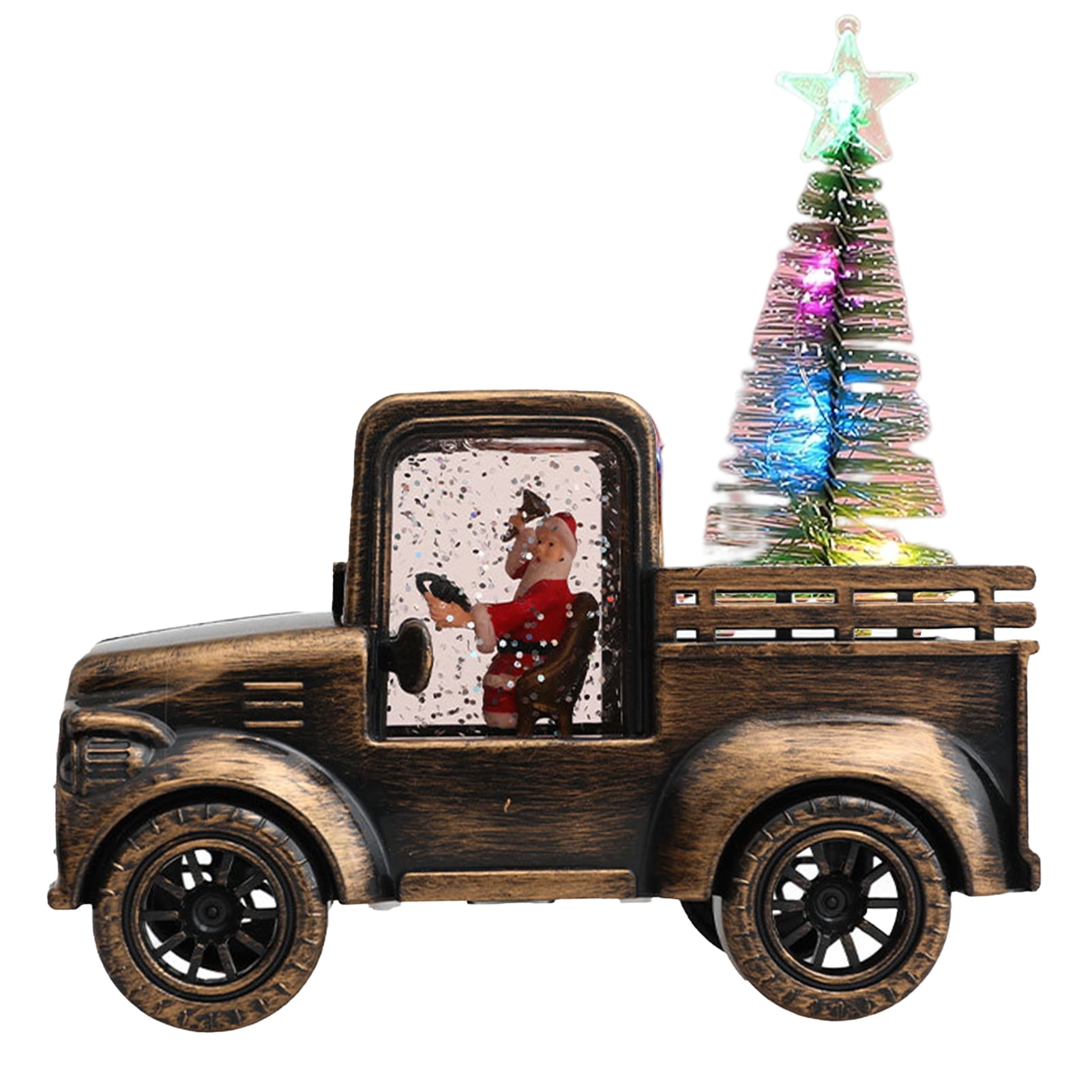 Tractor Ornament with Glowing Christmas Tree Retro Style Realistic ...