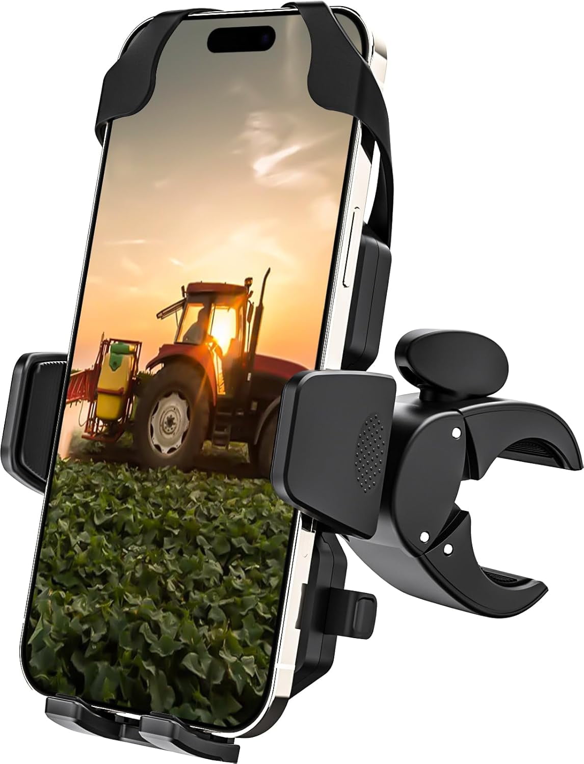 Tractor Phone Clamp Mount, [Upgraded Secure Tether] Stable Cellphone ...