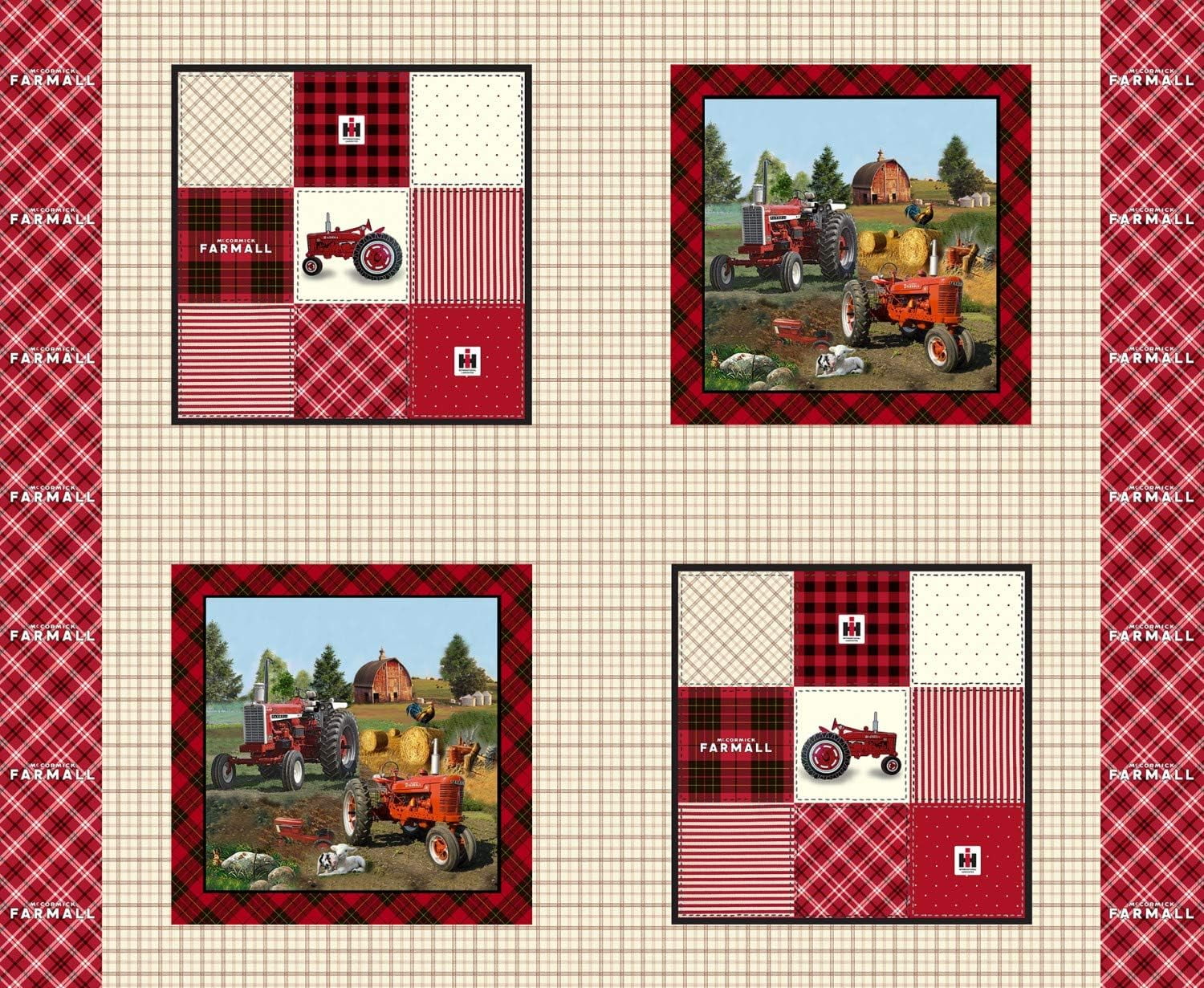 Tractor Pillow Panel by 100% Cotton Quilt Fabric 10181-PC - 35" x 42 ...