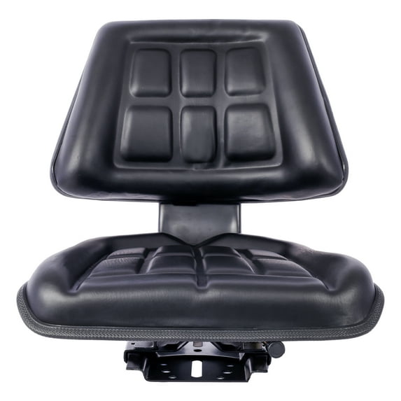 Tractor Seat with Backrest - Black Steel/PVC Compact Mower Seat - Slide ...