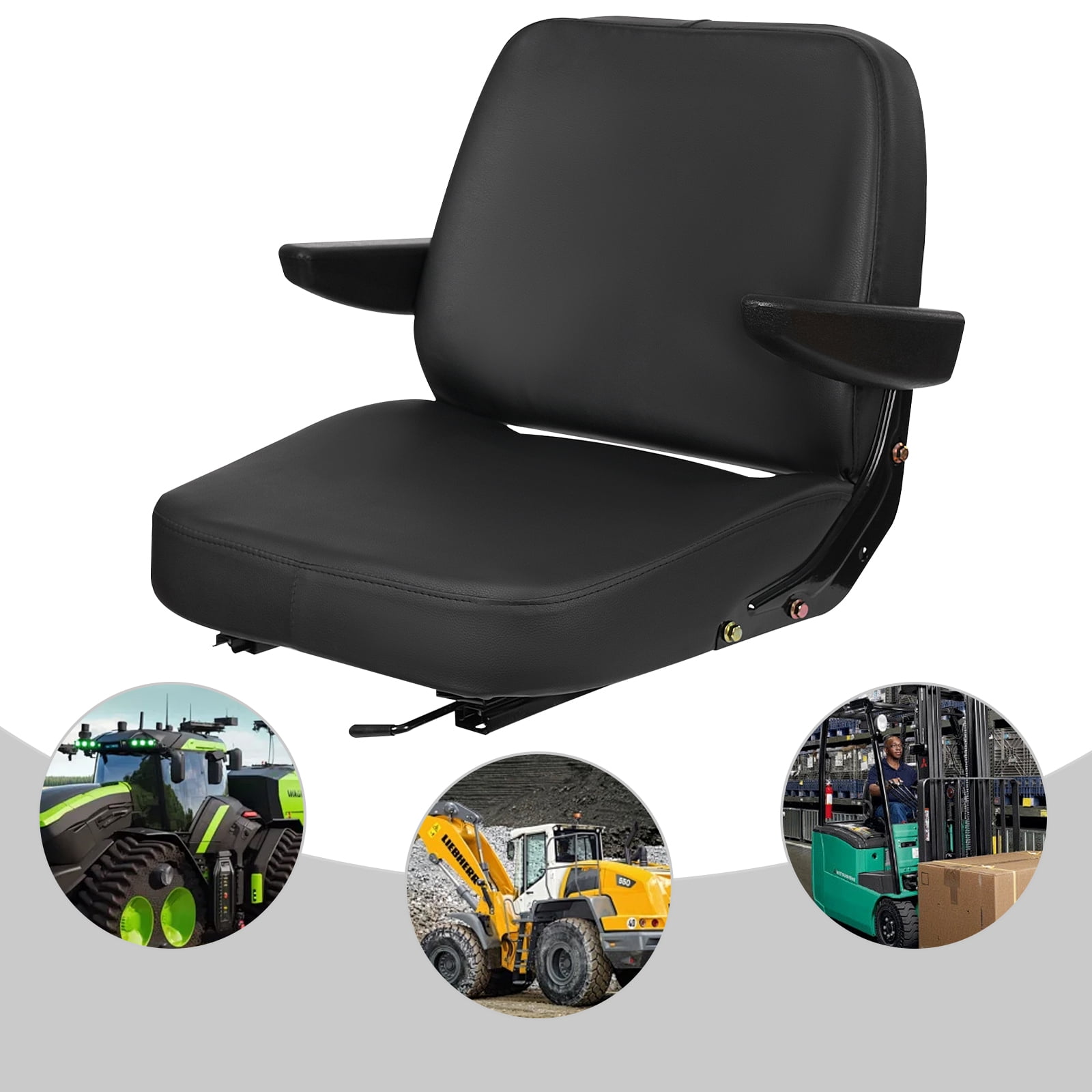 Tractor Seat with Ergonomic Armrests, Adjustable Backrest, and High ...