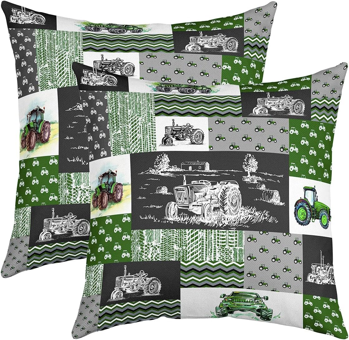 Tractor Throw Pillow Covers 18x18 Inch 1Pcs, Equipment Trucks Cushion ...