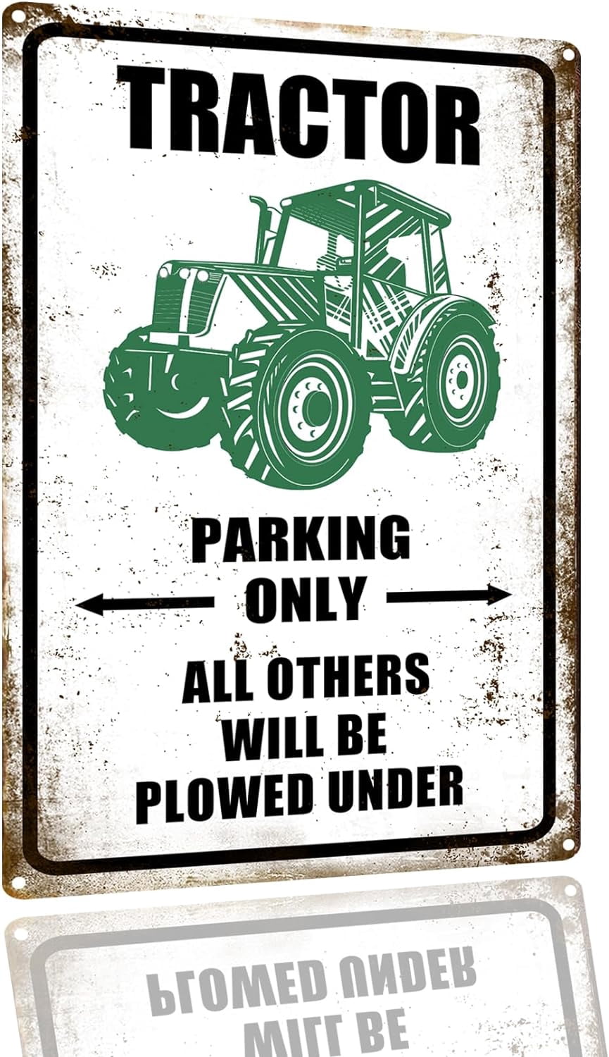 Tractor Tin Signs Antique Tractor Crossing Signs Metal Tractor Parking ...