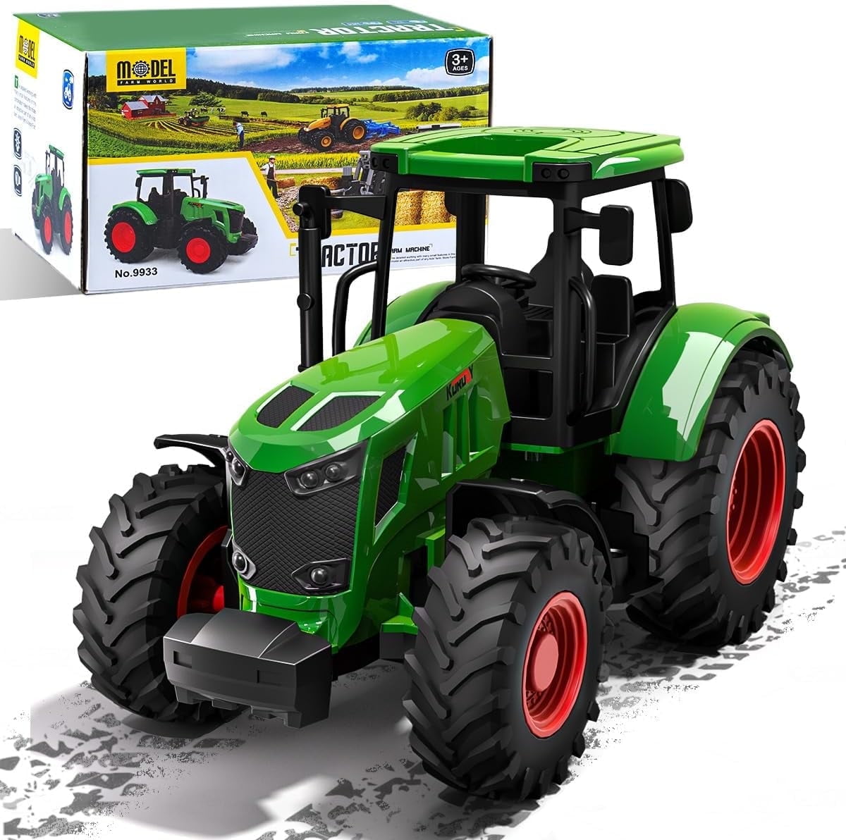 Tractor Toy, Realistic Farm Vehicle Toy Push and Go Truck Car Tractor ...