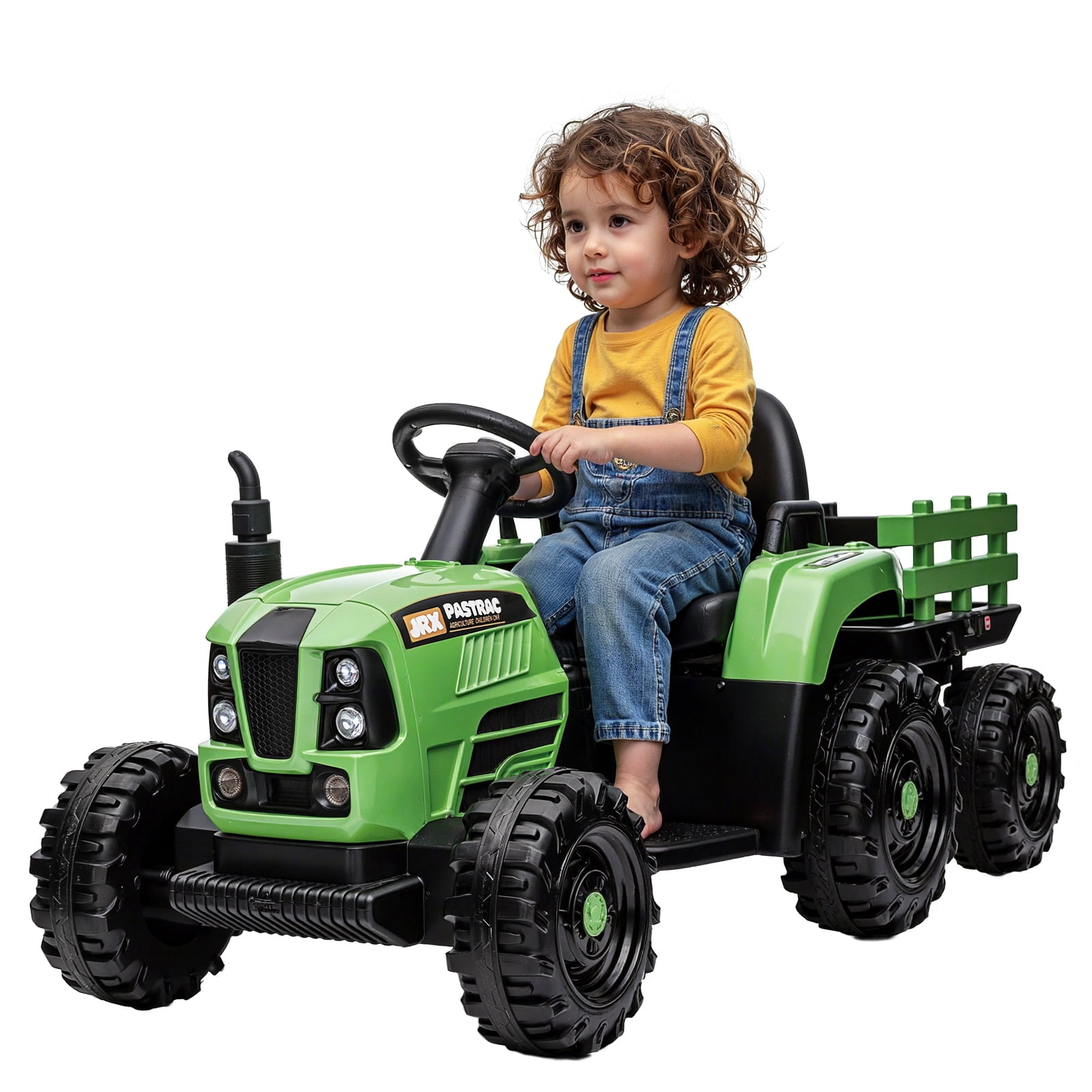 Tractor Toys, Ride on Tractor with Trailer, 24V 400W Powered Electric ...