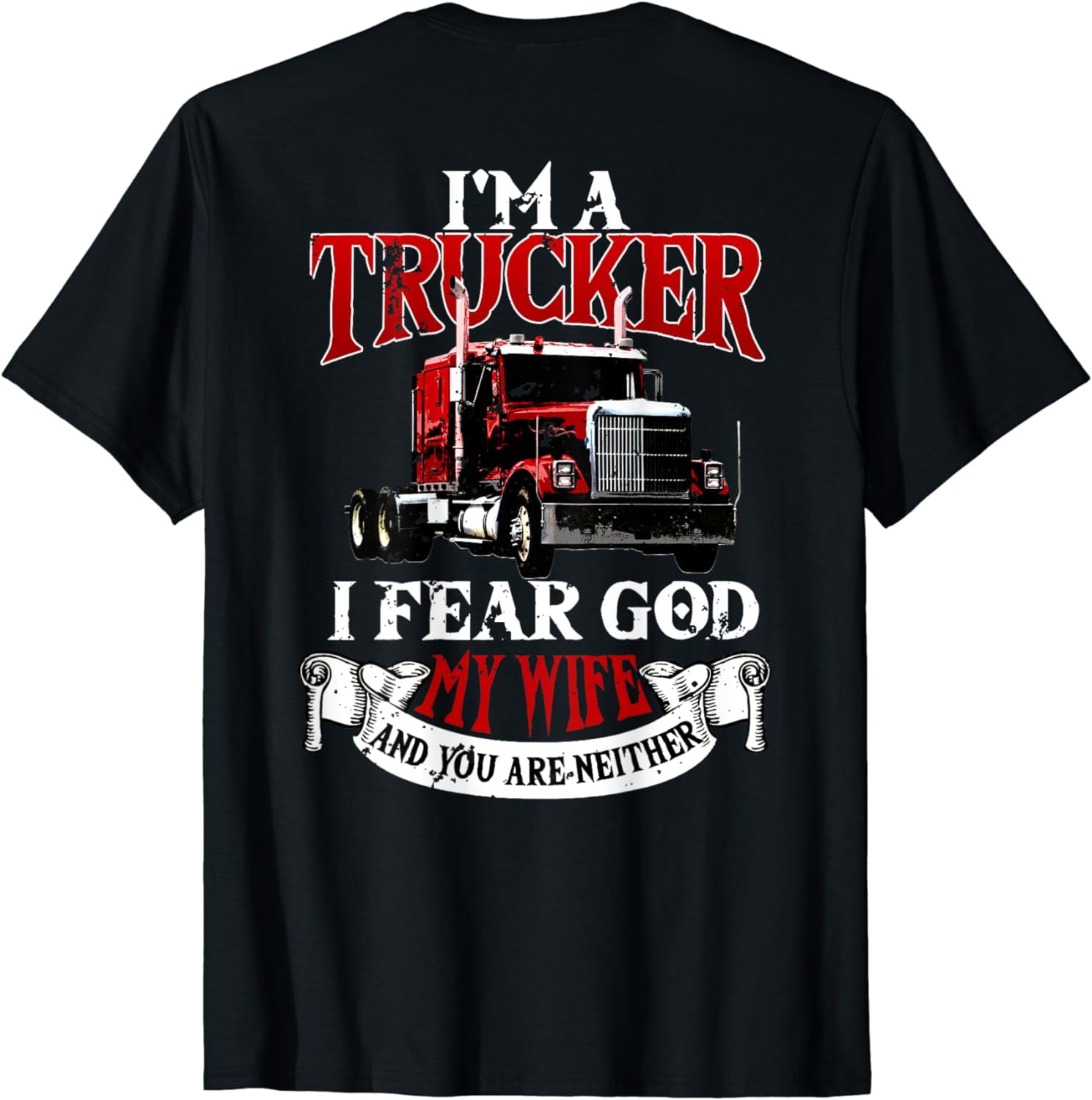 Tractor Trailer 18 Wheeler Design On Back T-Shirt - Walmart.com