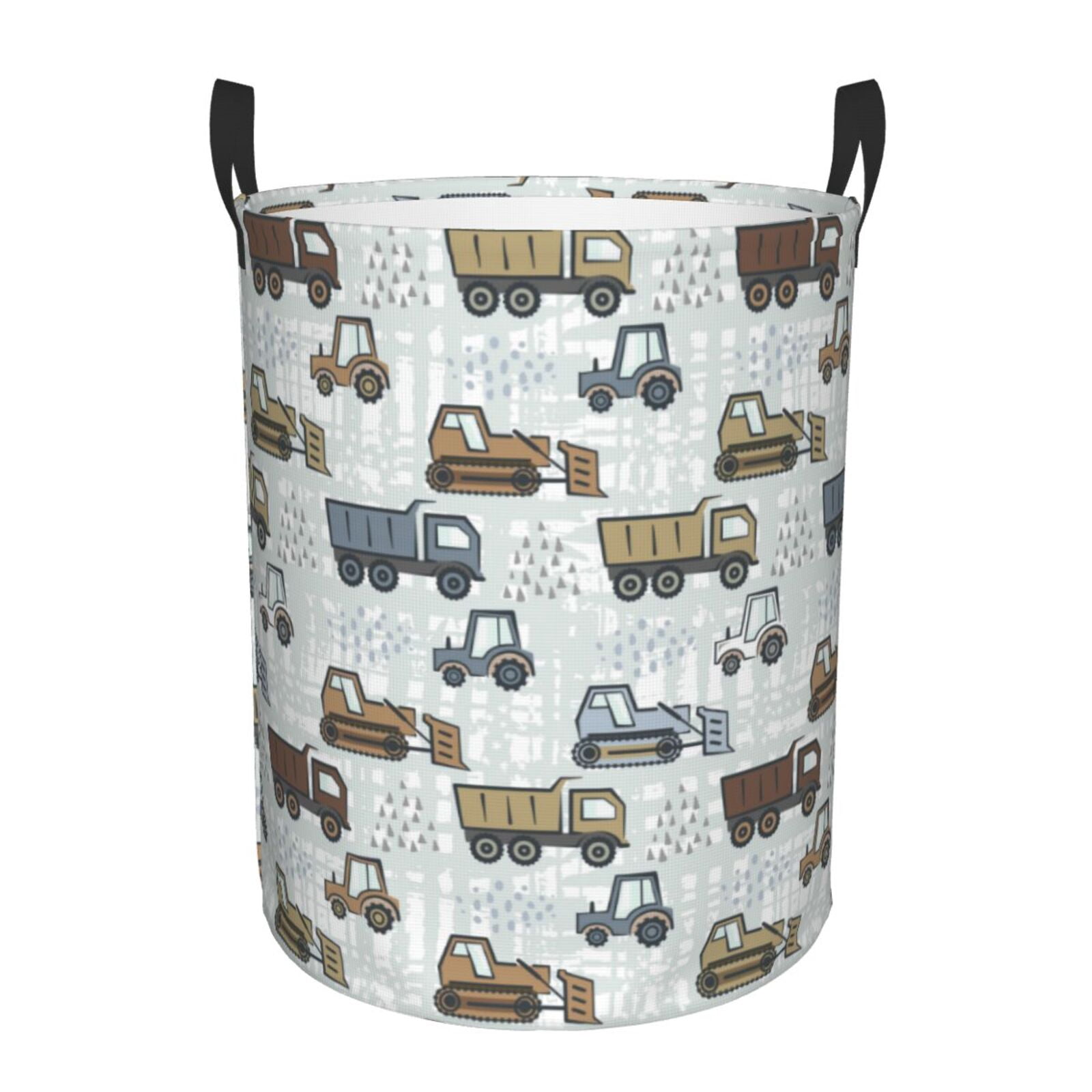 Tractor and Dumper Round Laundry Basket, Laundry Hamper with Handle ...
