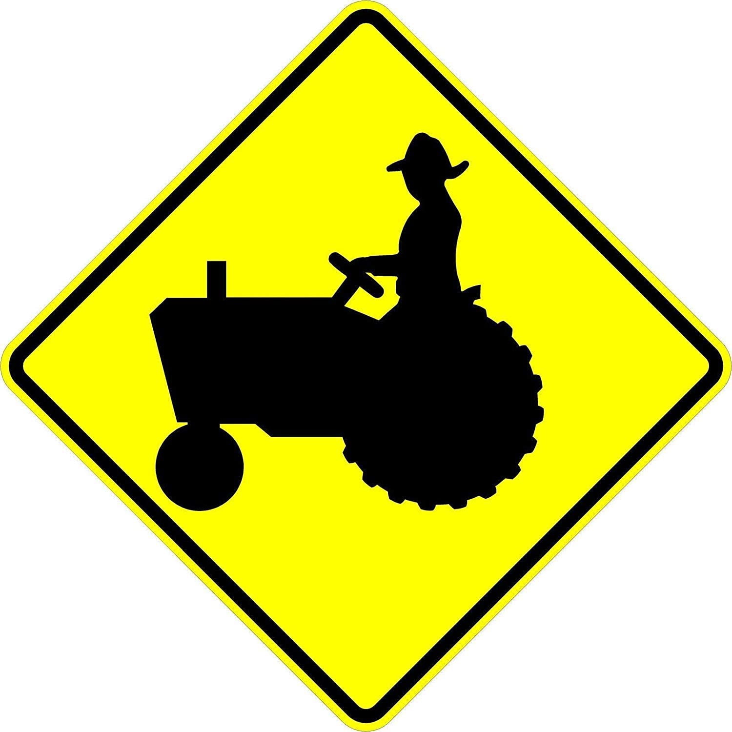 Tractor crossing sign - 24 x 24 Warning Sign. A Real Sign. 10 Year 3M ...