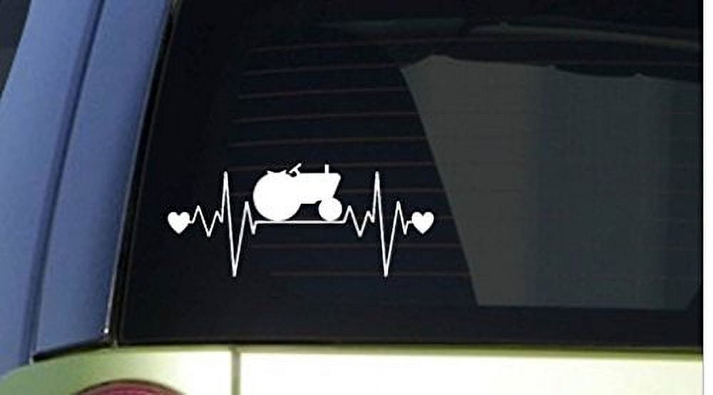 Tractor heartbeat lifeline *I258* 8" wide Sticker decal farming farm ...