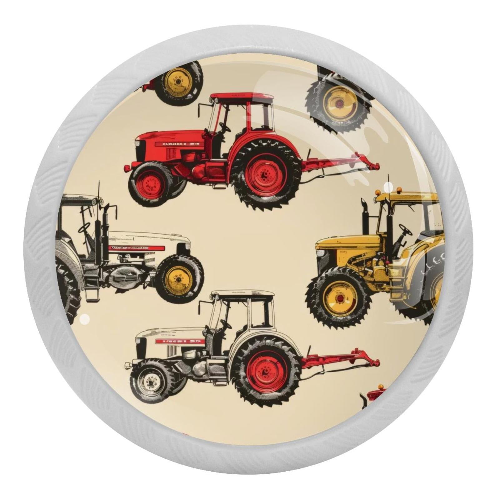 Tractors Glow in The Dark Crystal Glass Cabinet Knobs 4 Pcs Drawer ...