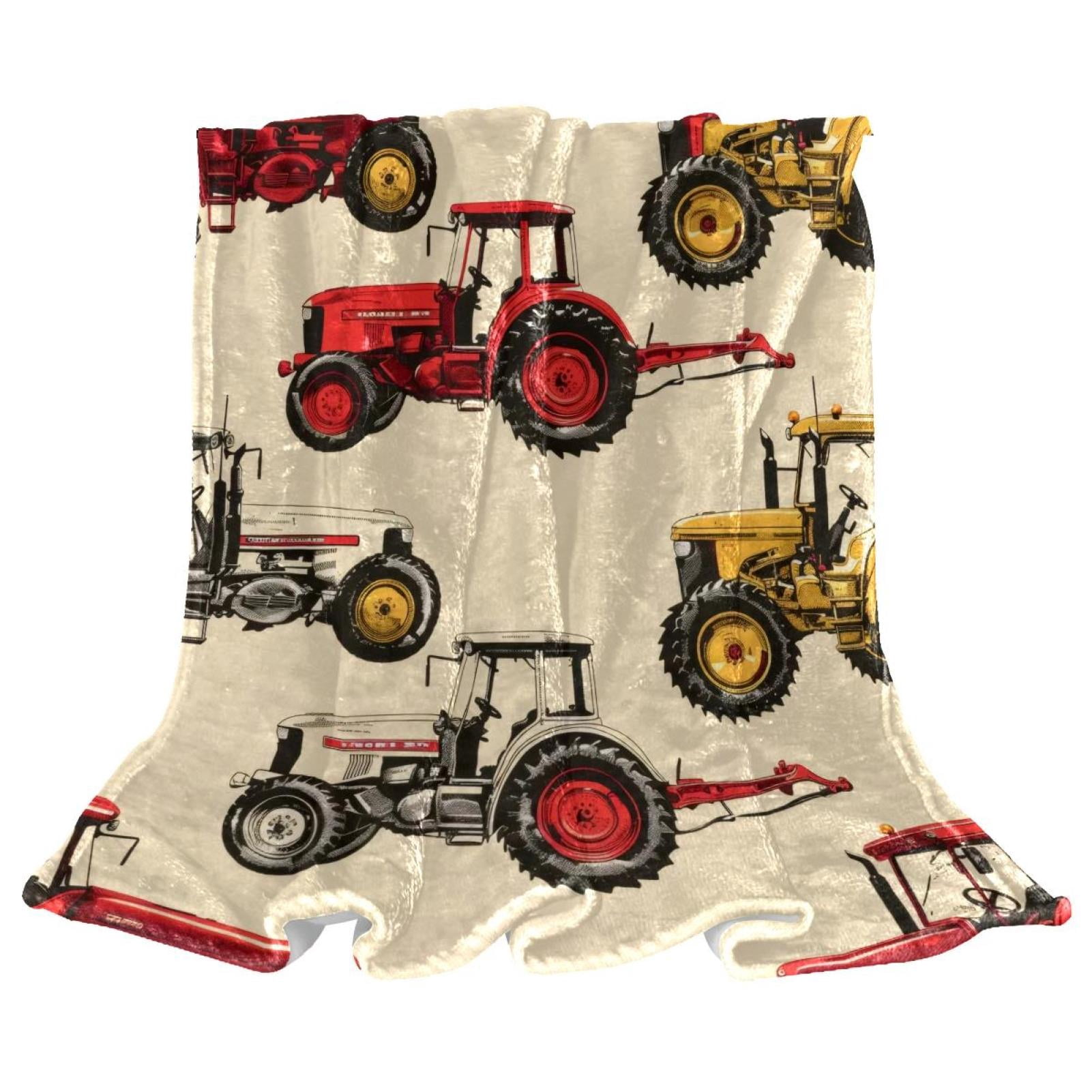 Tractors Plush Throw Blanket for Couch 59" x 79" - Lightweight Soft ...