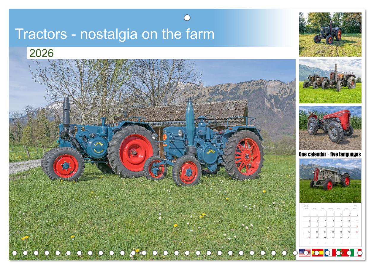 Tractors - nostalgia on the farm (Monthly Wall Calendar 2026 16.5 x 23. ...