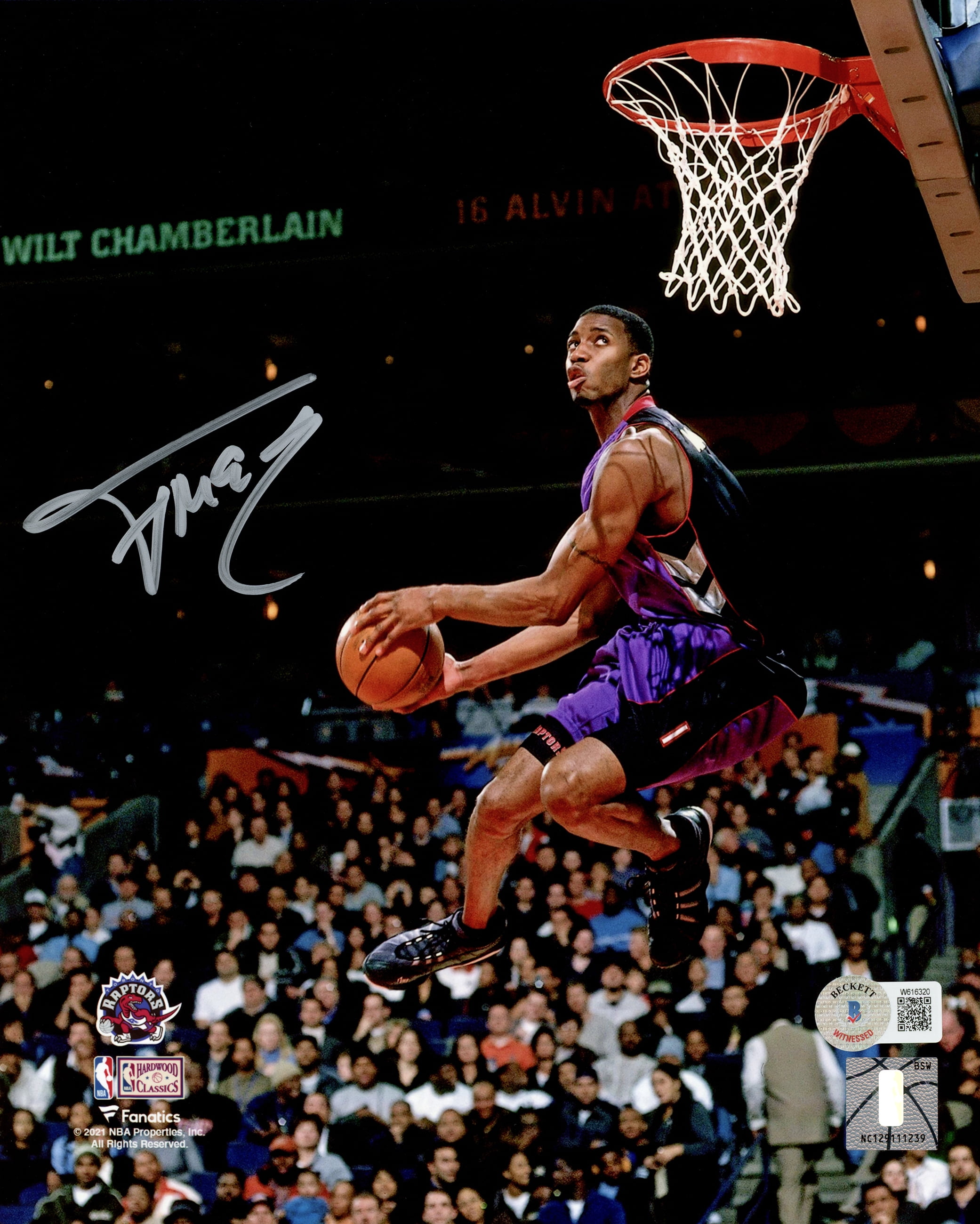 Tracy McGrady Autographed 8x10 Photo Toronto Raptors Dunk Beckett BAS ...