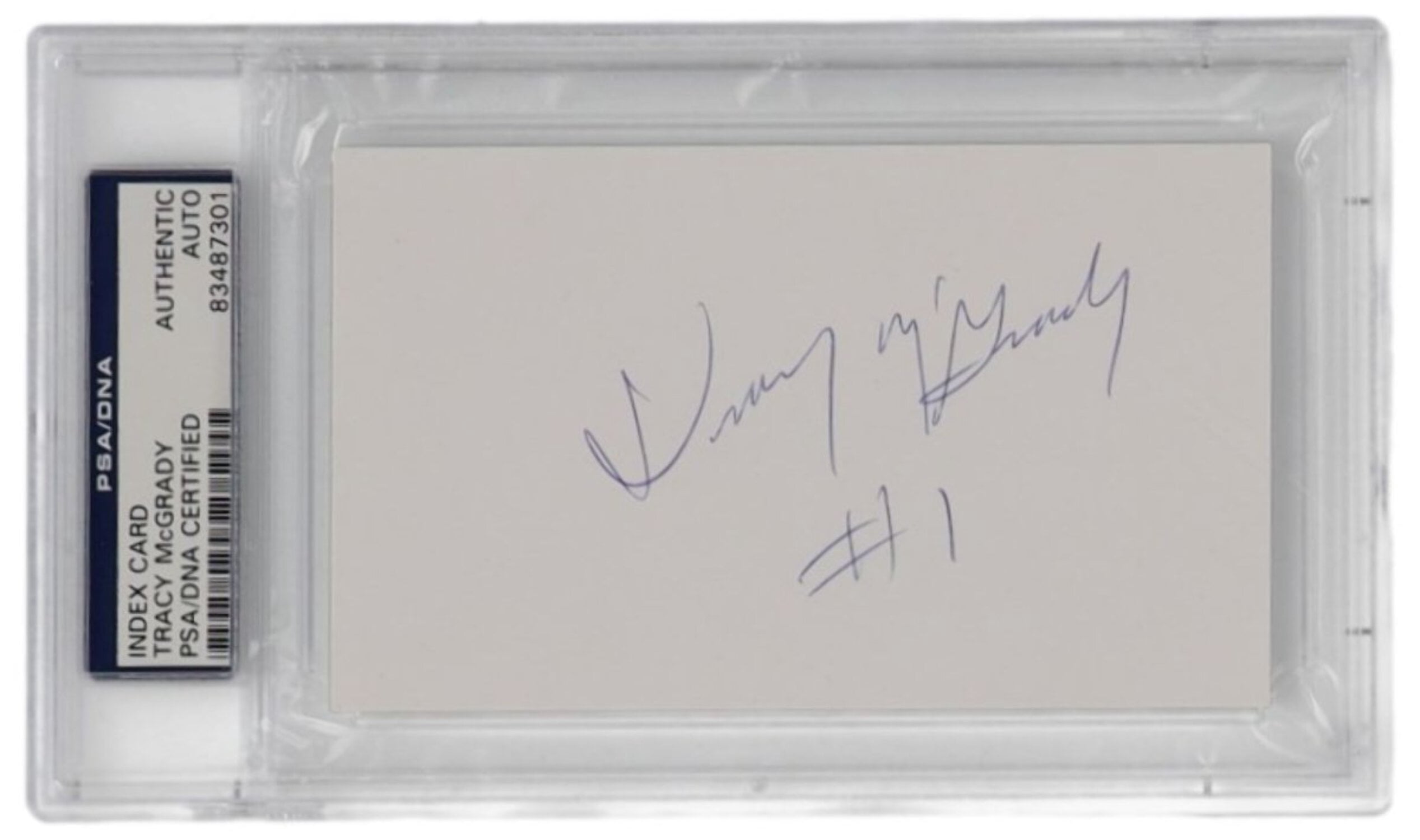 Tracy McGrady Houston Rockets RARE EARLY Signed Slabbed Index Card PSA ...