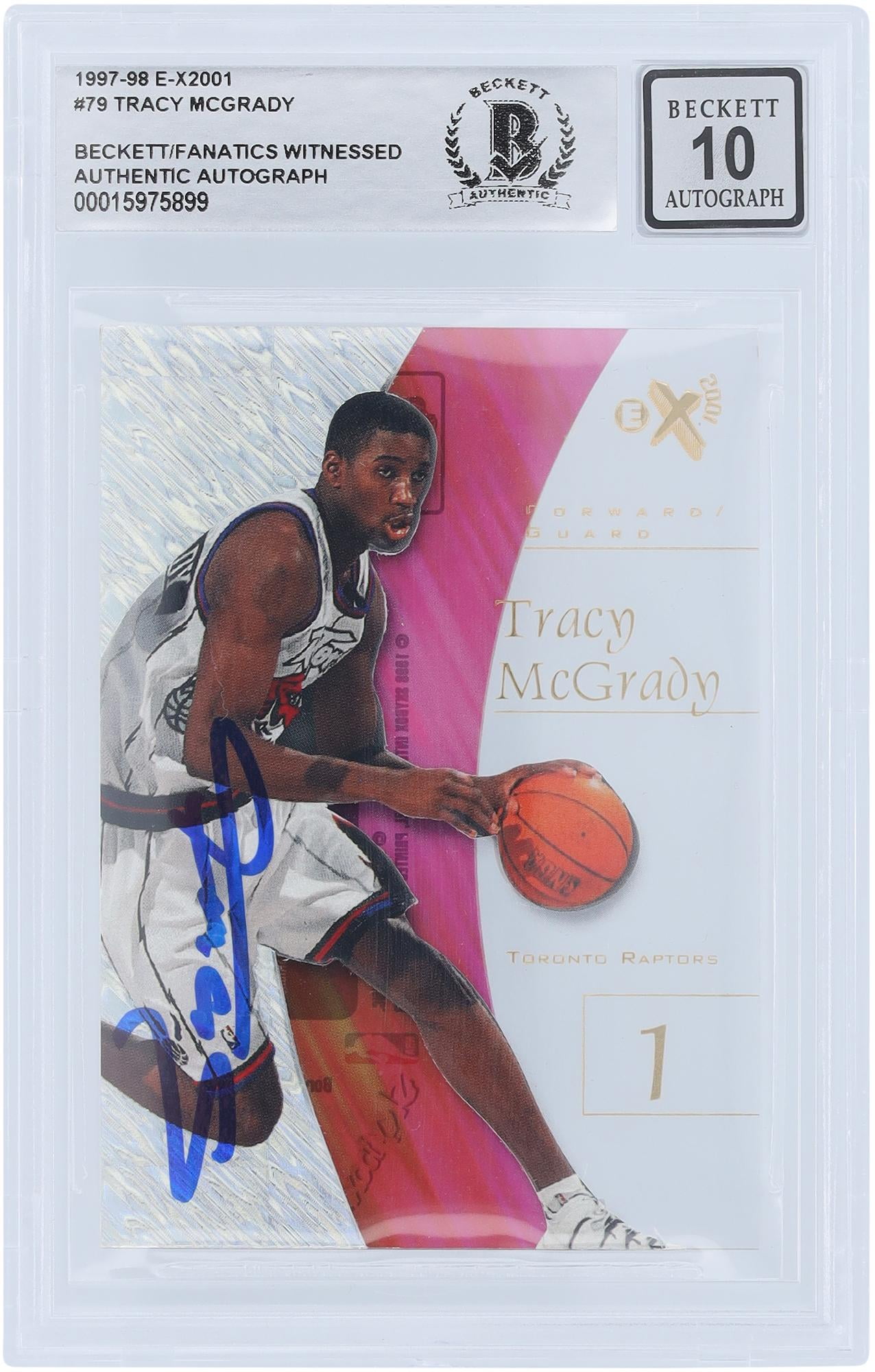 Tracy McGrady Toronto Raptors Autographed 1997-98 Skybox EX 2001 #79 ...