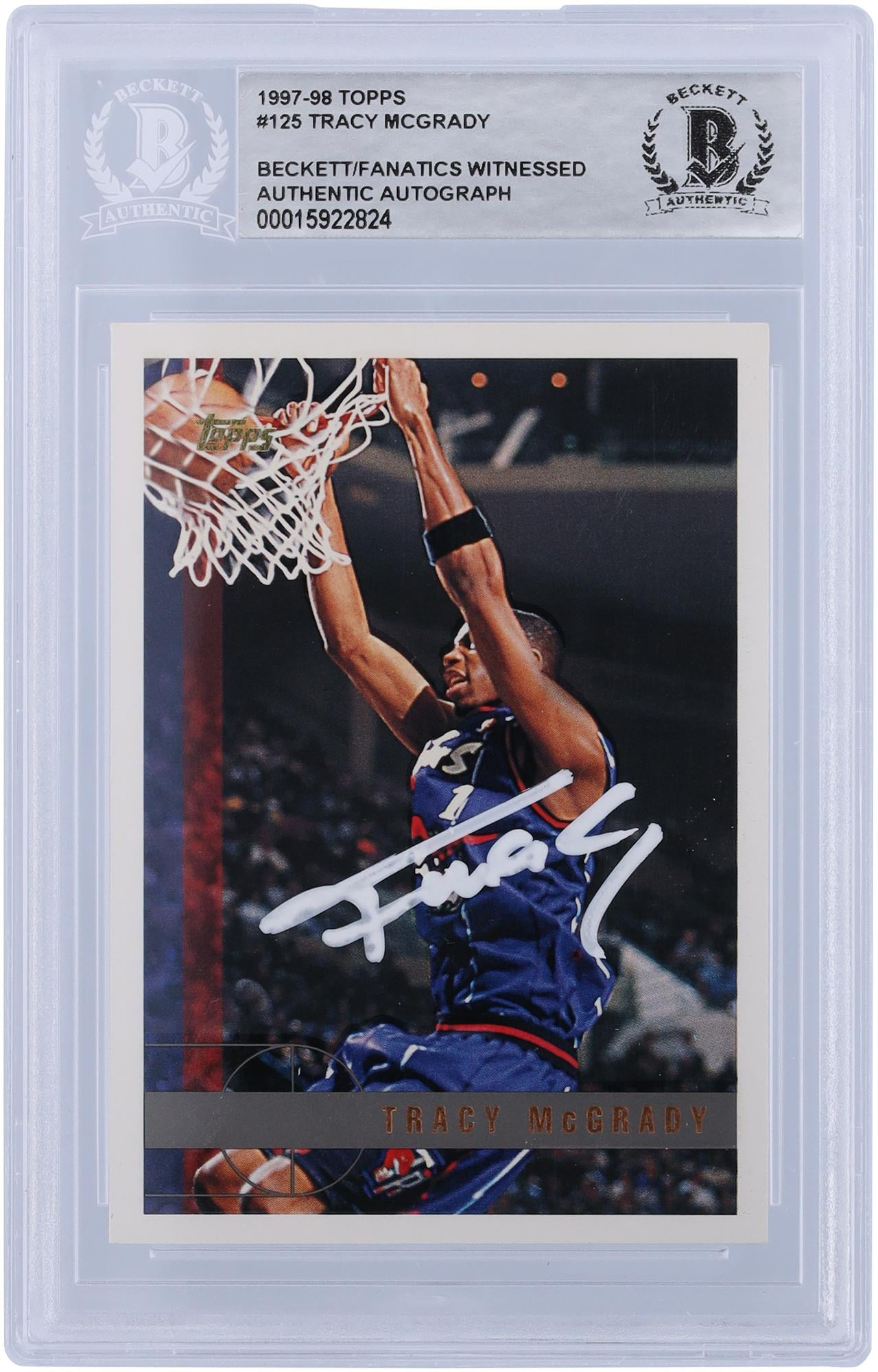 Tracy McGrady Toronto Raptors Autographed 1997-98 Topps Series 1 #125 ...