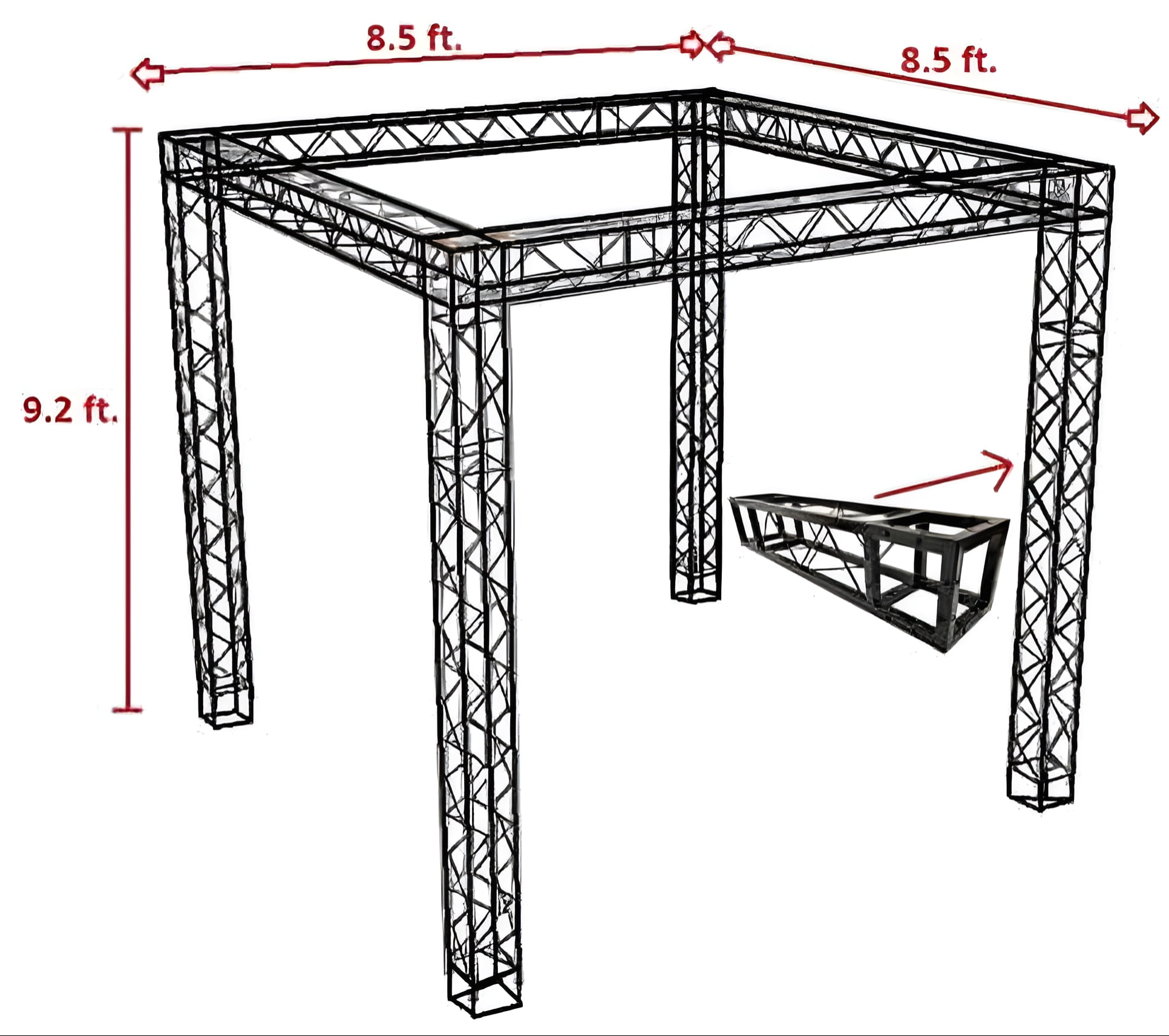 Cedarslink Jumbo Trade Show Booth, Black Square Metal Tubing, 9ft x 8 ...