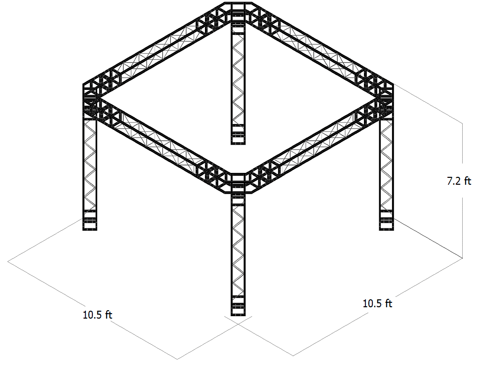 Trade Show Booth Trusses DJ Stage 10.5ftx10.5ftx7.2ft Metal Black Truss ...
