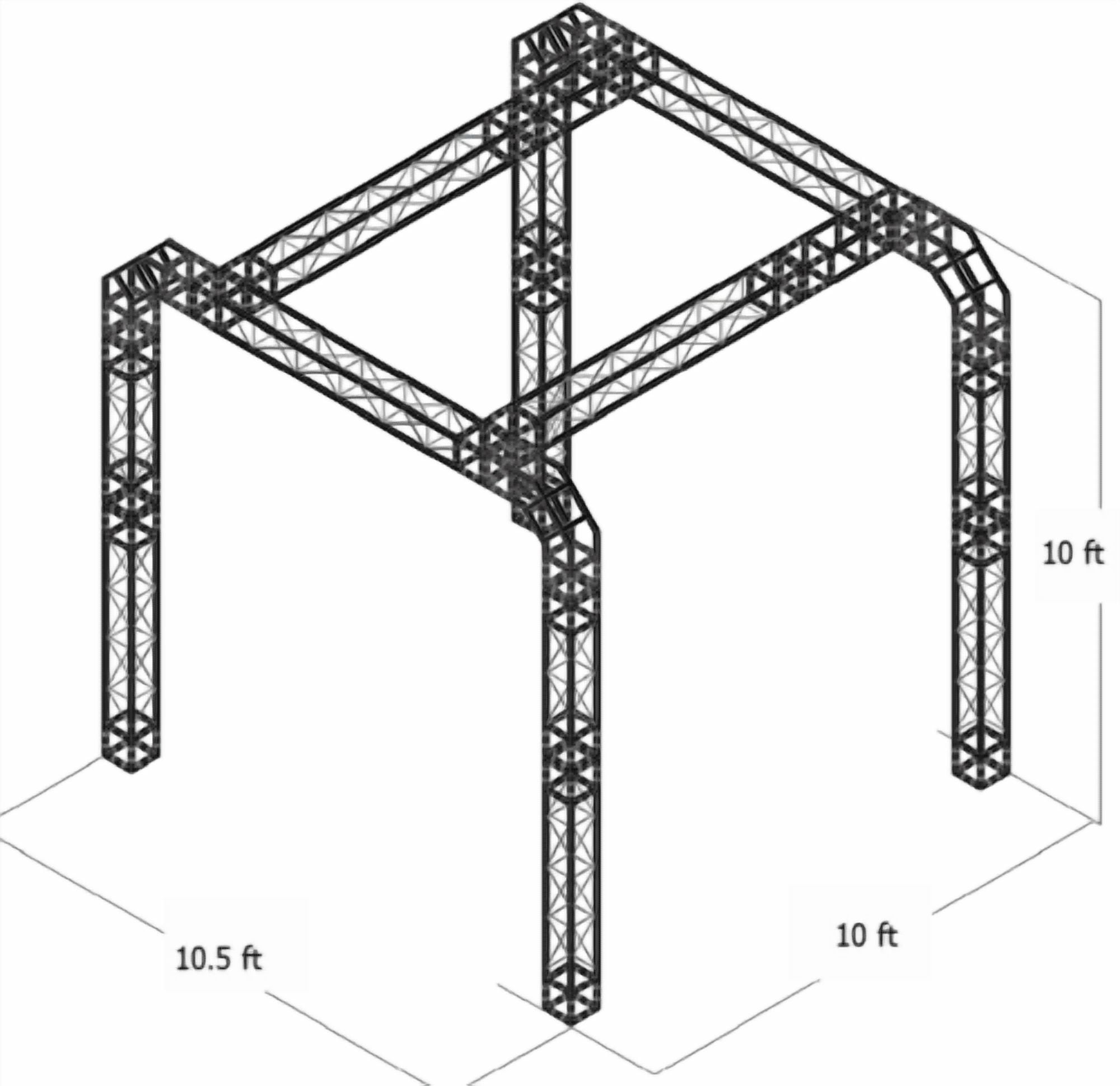 Trade Show Booth Trusses DJ Stage 10.5ftx10ftx10ft Metal Black Truss ...