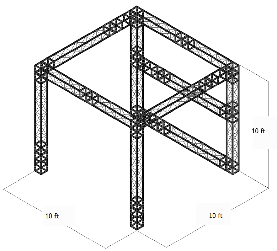 Trade Show Booth Trusses DJ Stage 10ftx10ftx10ft Metal Black Truss box ...