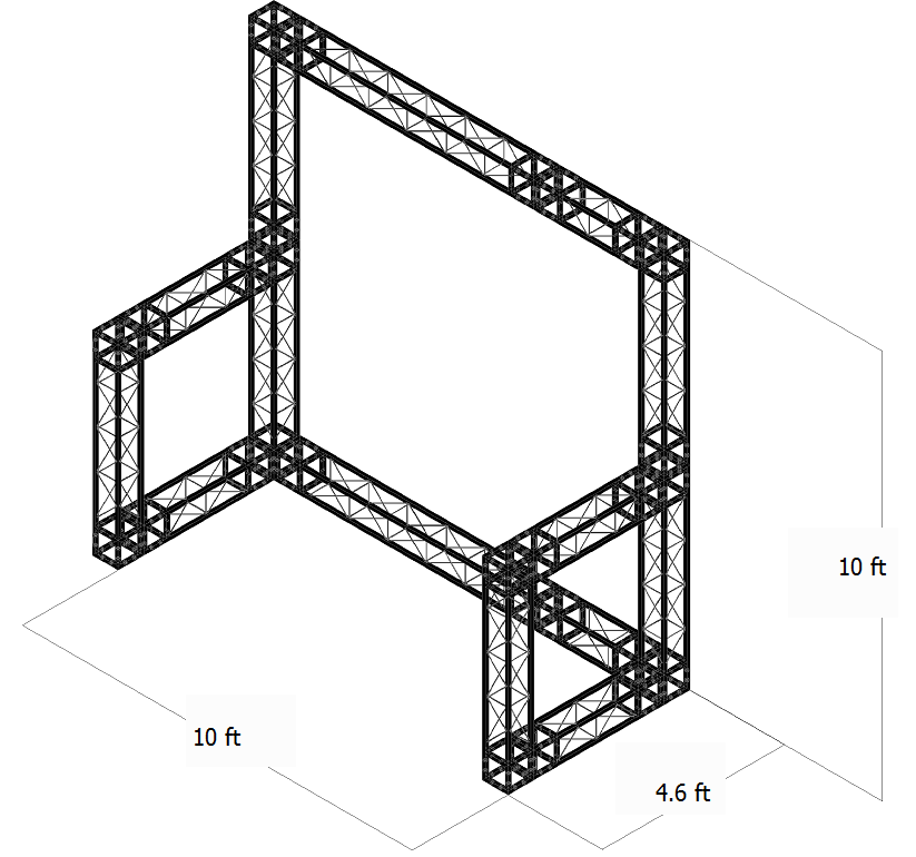 Trade Show Booth Trusses DJ Stage 10ftx4.6ftx10ft Metal Black Truss box ...