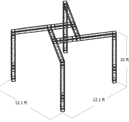 Trade Show Booth Trusses DJ Stage 12.1ftx12.1ftx10ft Metal Black Truss ...