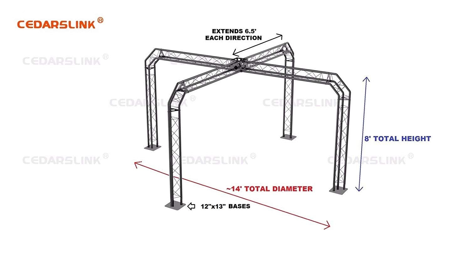 Trade Show Booth, Trusses DJ Stage 14' X 14' X 8' Metal Truss Triangle Trusses - Walmart.com