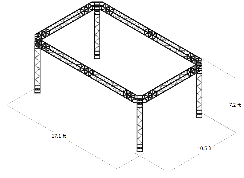 Trade Show Booth Trusses DJ Stage Stand Set Equipment, 17.1ftx10.5ftx7 ...