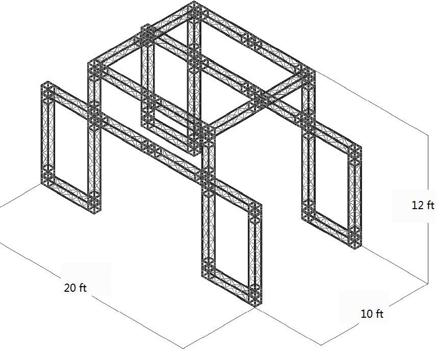 Trade Show Booth Trusses DJ Stage 20ftx10ftx12ft Metal Black Truss box ...