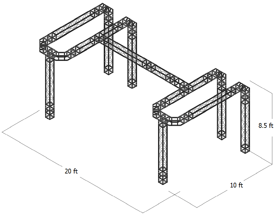 Trade Show Booth Trusses DJ Stage 20ftx10ftx8.5ft Metal Black Truss box ...
