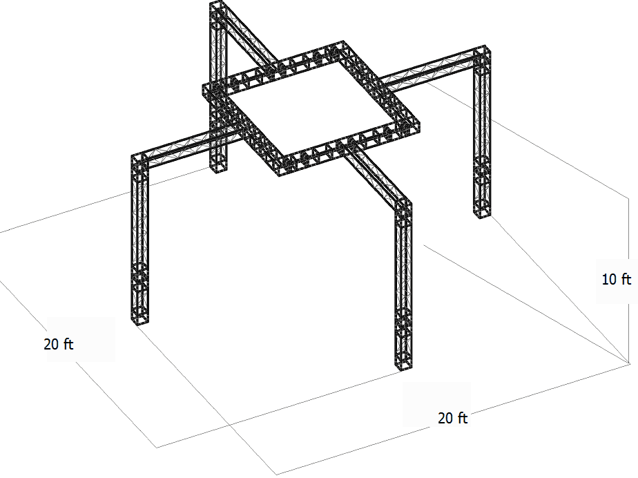 Trade Show Booth Trusses DJ Stage 20ftx20ftx10ft Metal Black Truss box ...