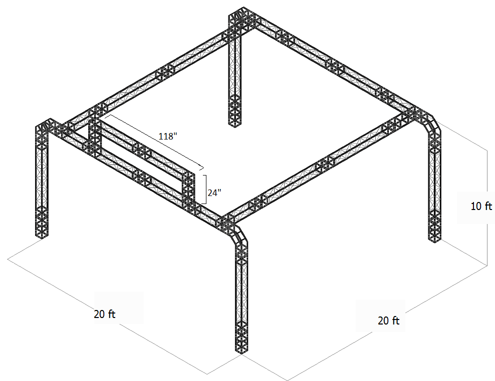 Trade Show Booth Trusses DJ Stage 20ftx20ftx10ft Metal Black Truss box ...