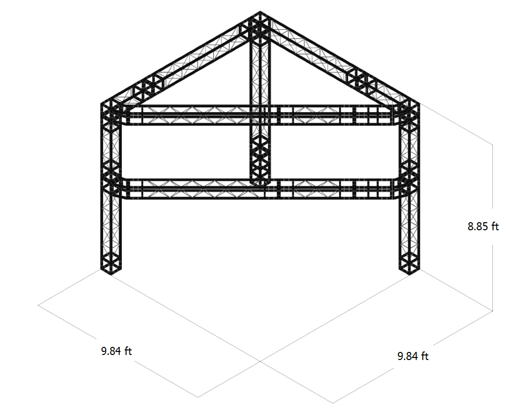 Trade Show Booth Trusses DJ Stage 9.84ftx9.84ftx8.85ft Metal Black ...