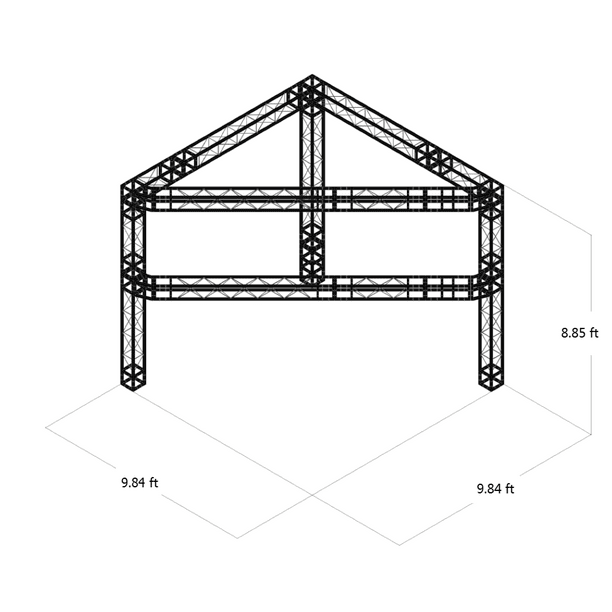 Trade Show Booth Trusses DJ Stage 9.84ftx9.84ftx8.85ft Metal Black ...