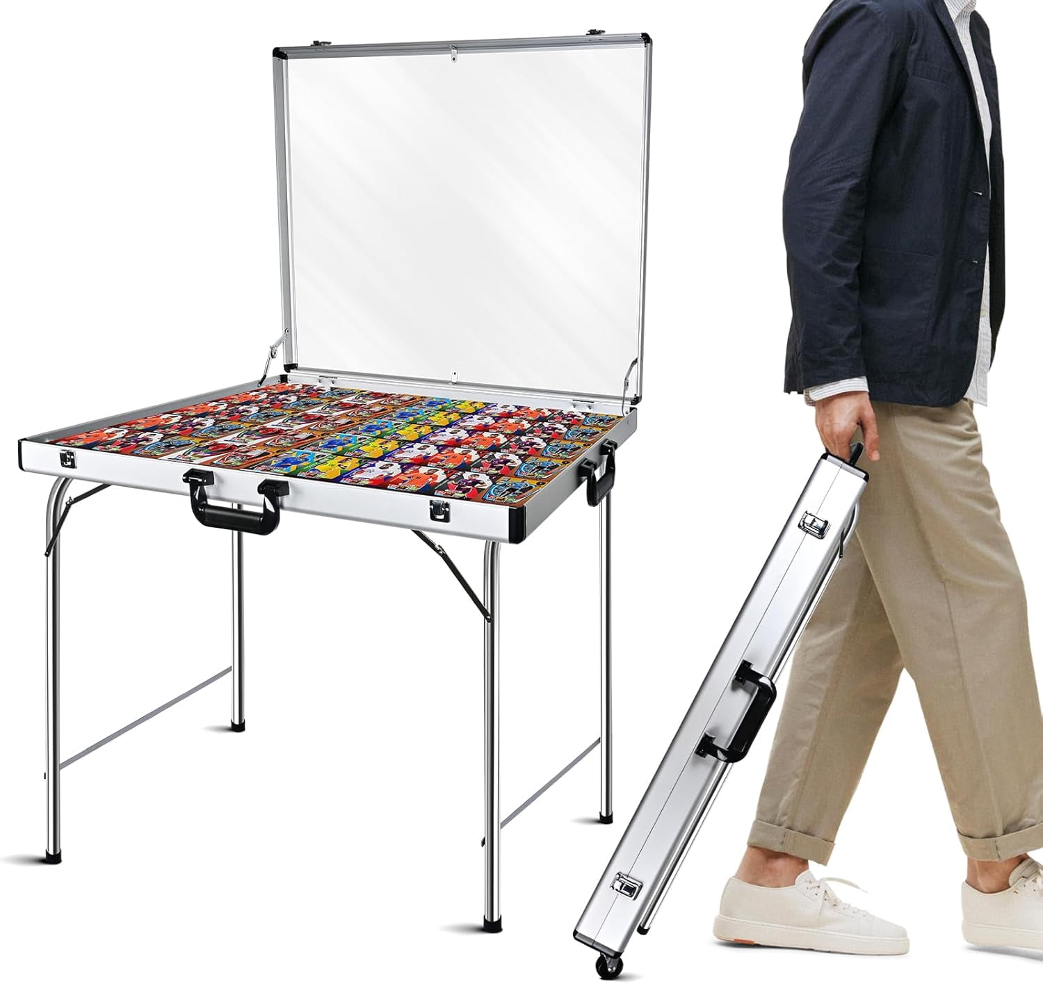 Trade Show Display Case for Cards 34" x 22" Portable Locking Display ...