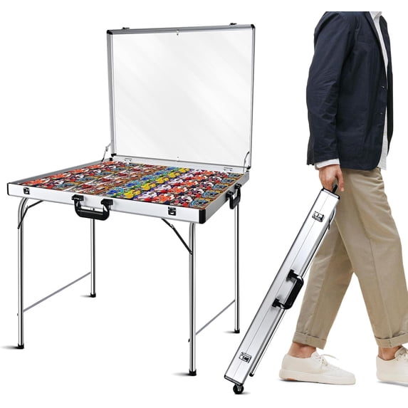 Trade Show Display Case for Cards 34" x 22" Portable Locking Display ...