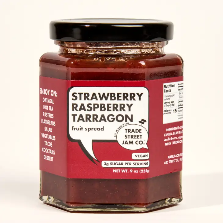 Trade Street Jam Co. - Strawberry Raspberry & Tarragon Jam Low-Sugar ...