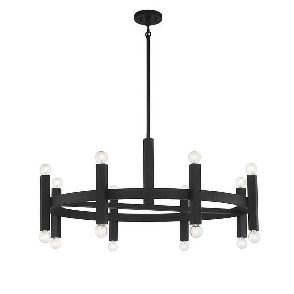Trade Winds Aaron 16-Light Chandelier in Matte Black - Walmart.com