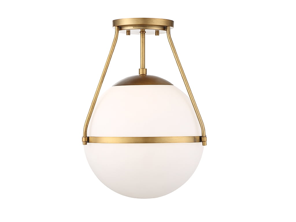 Trade Winds Hammond Semi-Flush Mount Ceiling Light in Natural Brass ...