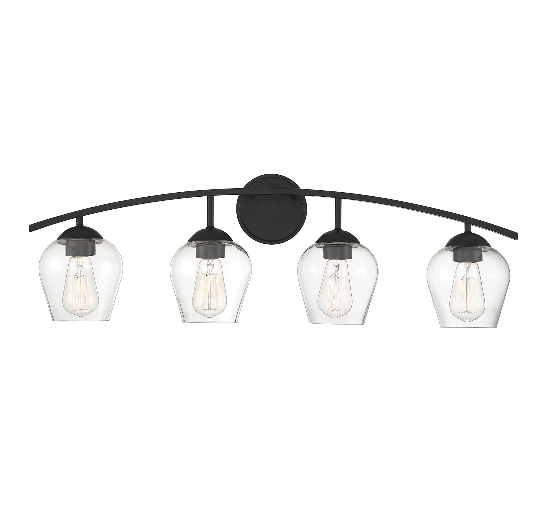 Trade Winds Lighting 4-Light Bathroom Vanity Light In Matte Black ...