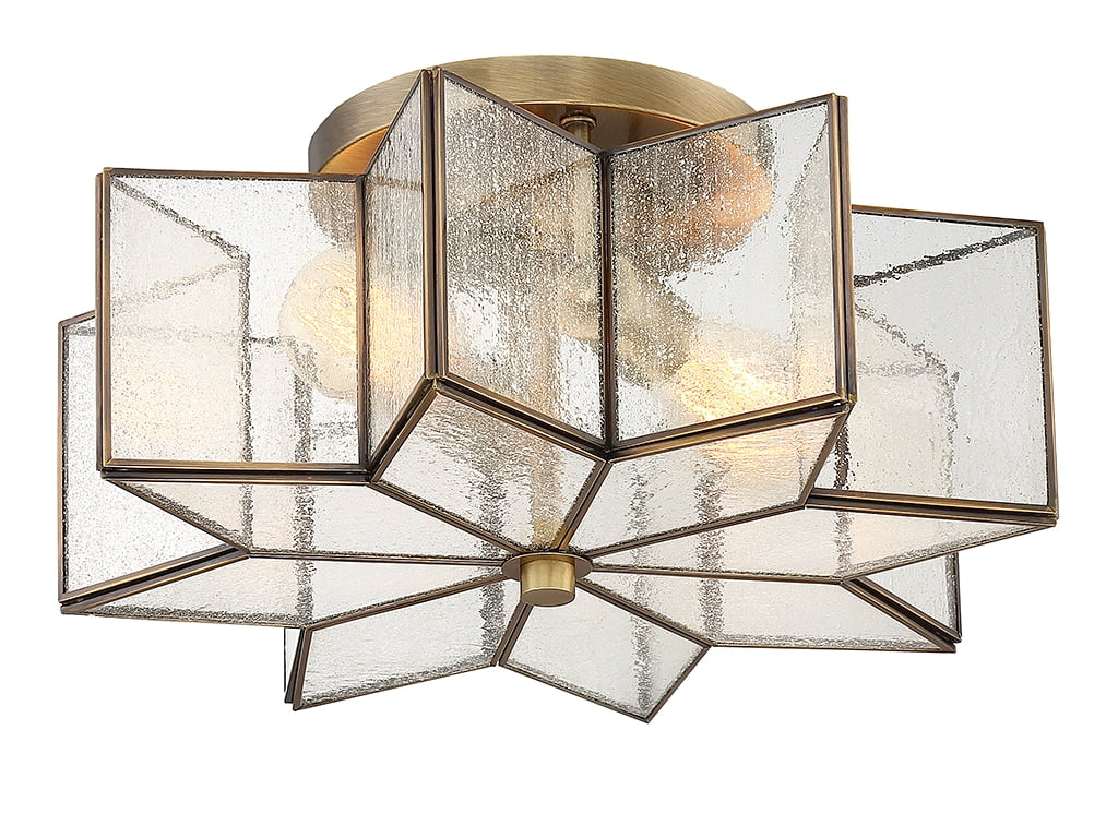 Trade Winds Stella Star Semi-Flush Mount Ceiling Light in Natural Brass ...