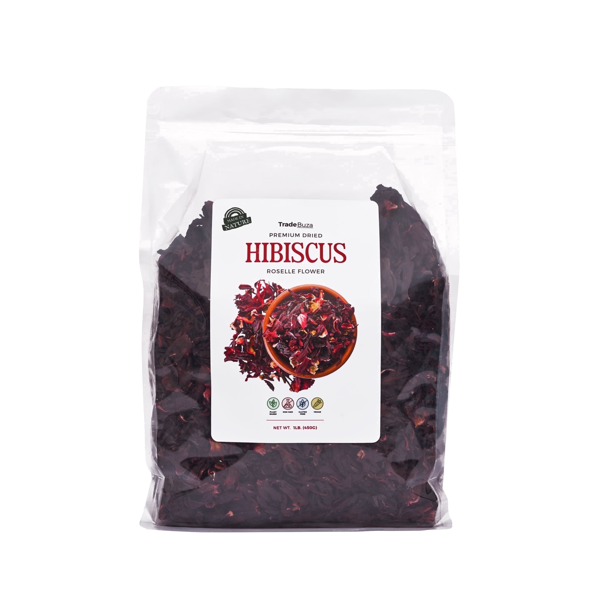 TradeBuza Dried Hibiscus Flowers, Flor de Jamaica, Whole Loose Leaf, 1 ...